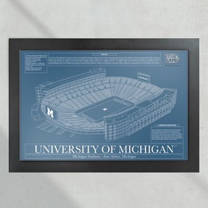 University of Michigan Wolverines Michigan Stadium Blueprint Football ...