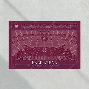 Colorado Avalanche Ball Arena Hockey Stadium Blueprint - Etsy