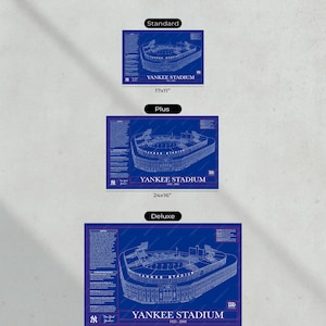 New York Yankees Original Yankee Stadium 1923-2008 Blueprint - Classic ...