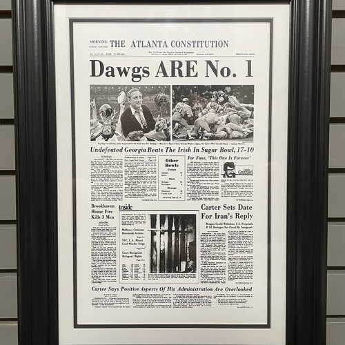 1980 Georgia Bulldogs National Champions Framed Front Page - Etsy