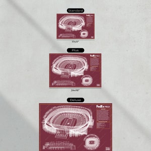 Washington Commanders Fedex Field Stadium Blueprint Football Print - Etsy