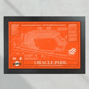 San Francisco Giants Oracle Park Stadium Ballpark Blueprint Baseball ...