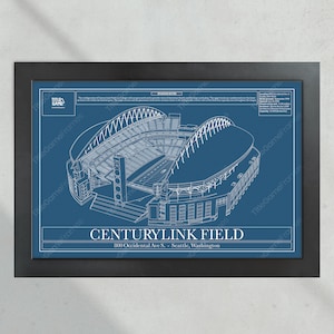 Seattle Seahawks Lumen Field Stadium Blueprint Football Print - Etsy