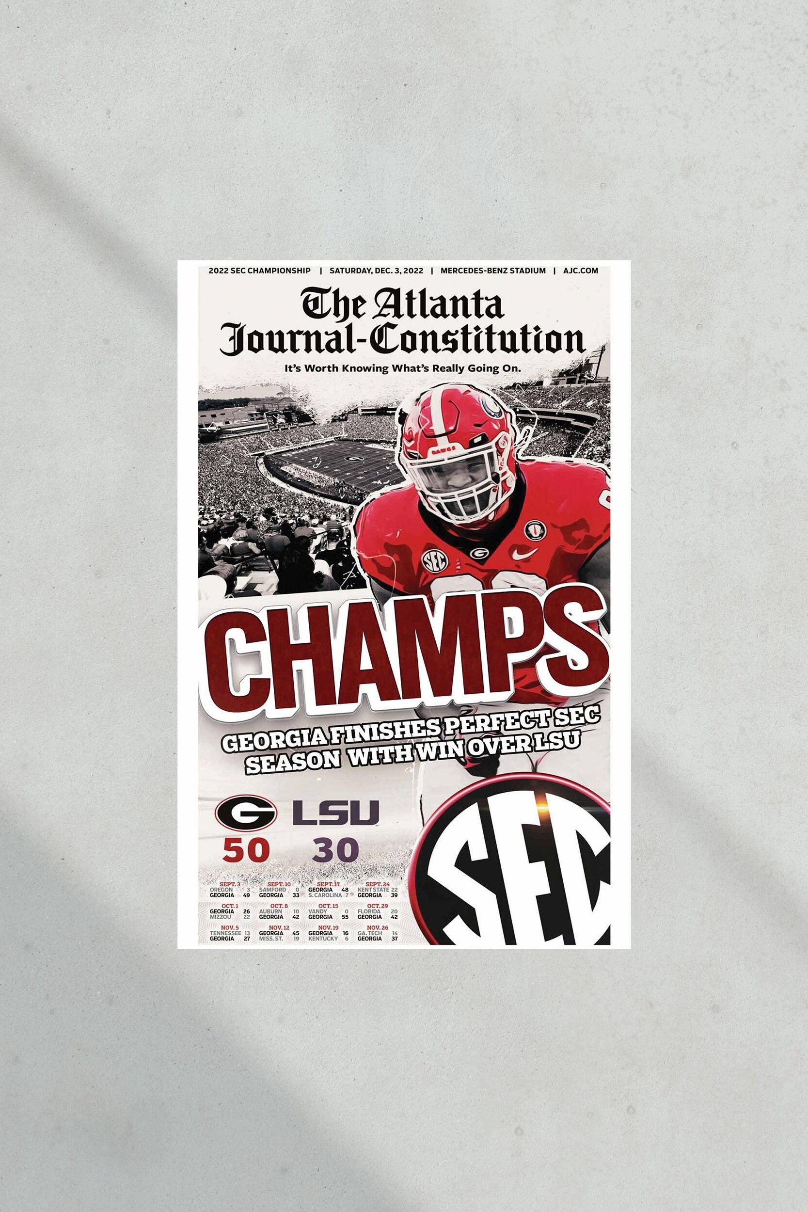 2022 Georgia Bulldogs SEC Champions 'champs' Framed - Etsy