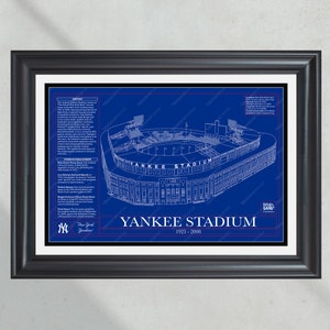 New York Yankees Original Yankee Stadium 1923-2008 Blueprint - Classic ...