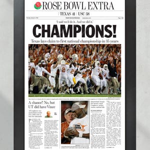 2005 Texas Longhorns NCAA Rose Bowl College Football Champions Framed ...