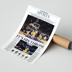 2023 Lebron James Breaks NBA All Time Scoring Record Framed Newspaper ...