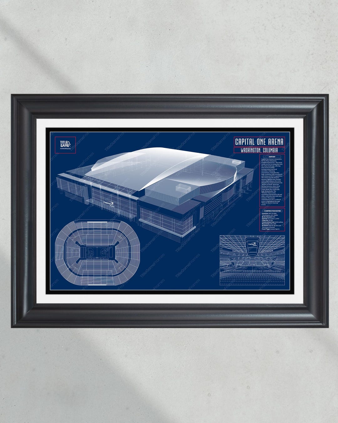 Washington Wizards Capital One Arena Basketball Stadium Blueprint - Etsy