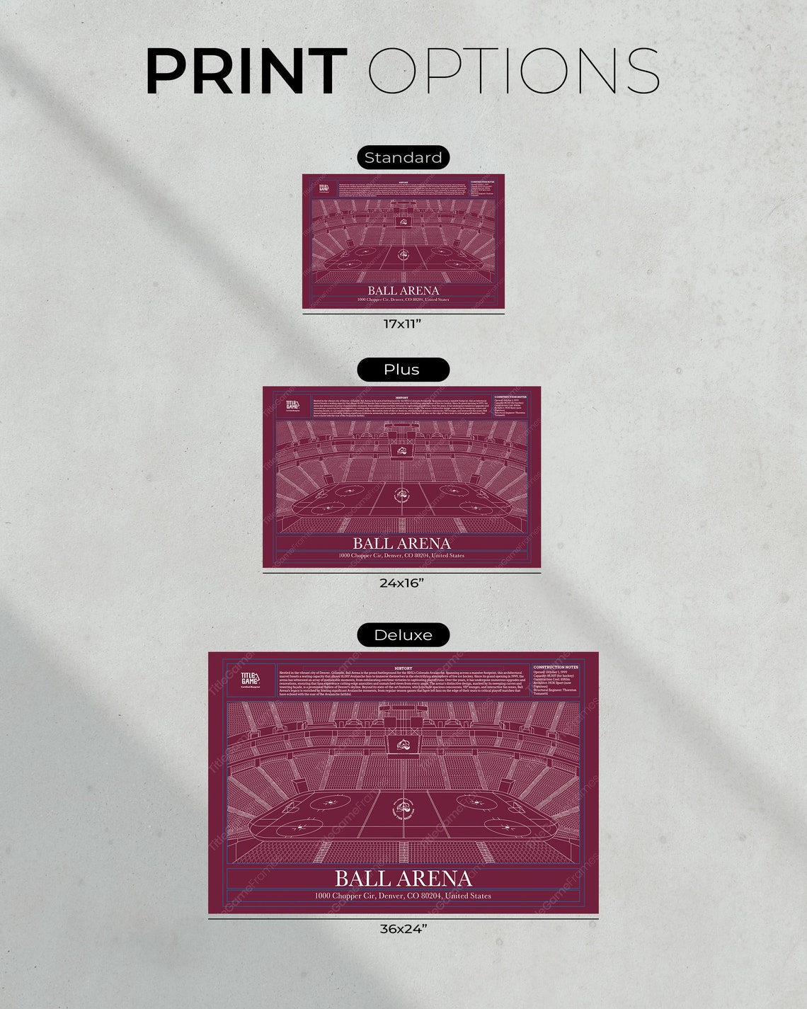 Colorado Avalanche Ball Arena Hockey Stadium Blueprint - Etsy