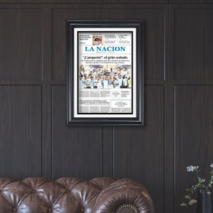 2021 Argentina Copa America Champions Framed Front Page Newspaper Print ...