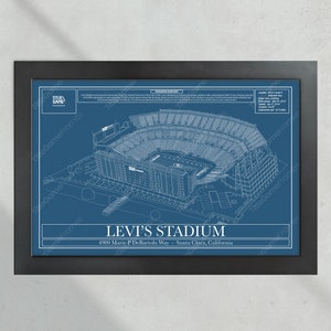 San Francisco 49ers Levi’s Stadium Blueprint Football Print - Etsy