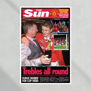 1999 Manchester United F.C Treble Winners Front Page Newspaper - Etsy