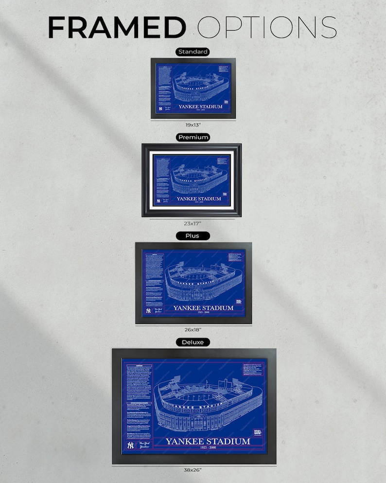 New York Yankees Original Yankee Stadium 1923-2008 Blueprint - Classic ...