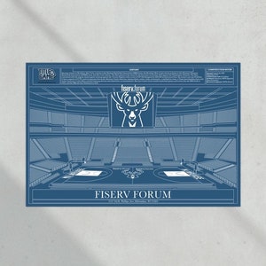 Milwaukee Bucks Fiserv Forum Arena NBA Basketball Stadium Blueprint - Etsy