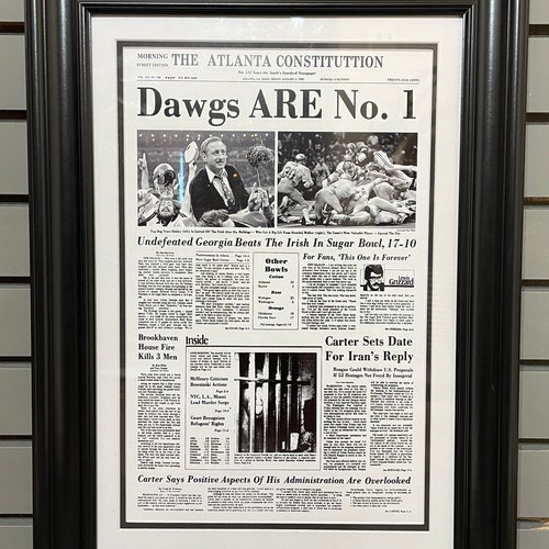 1980 Georgia Bulldogs National Champions Framed Front Page | Etsy