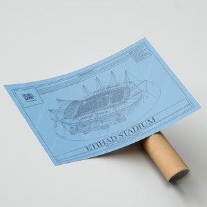 Manchester City FC Etihad Stadium Soccer Stadium Blueprint - Etsy