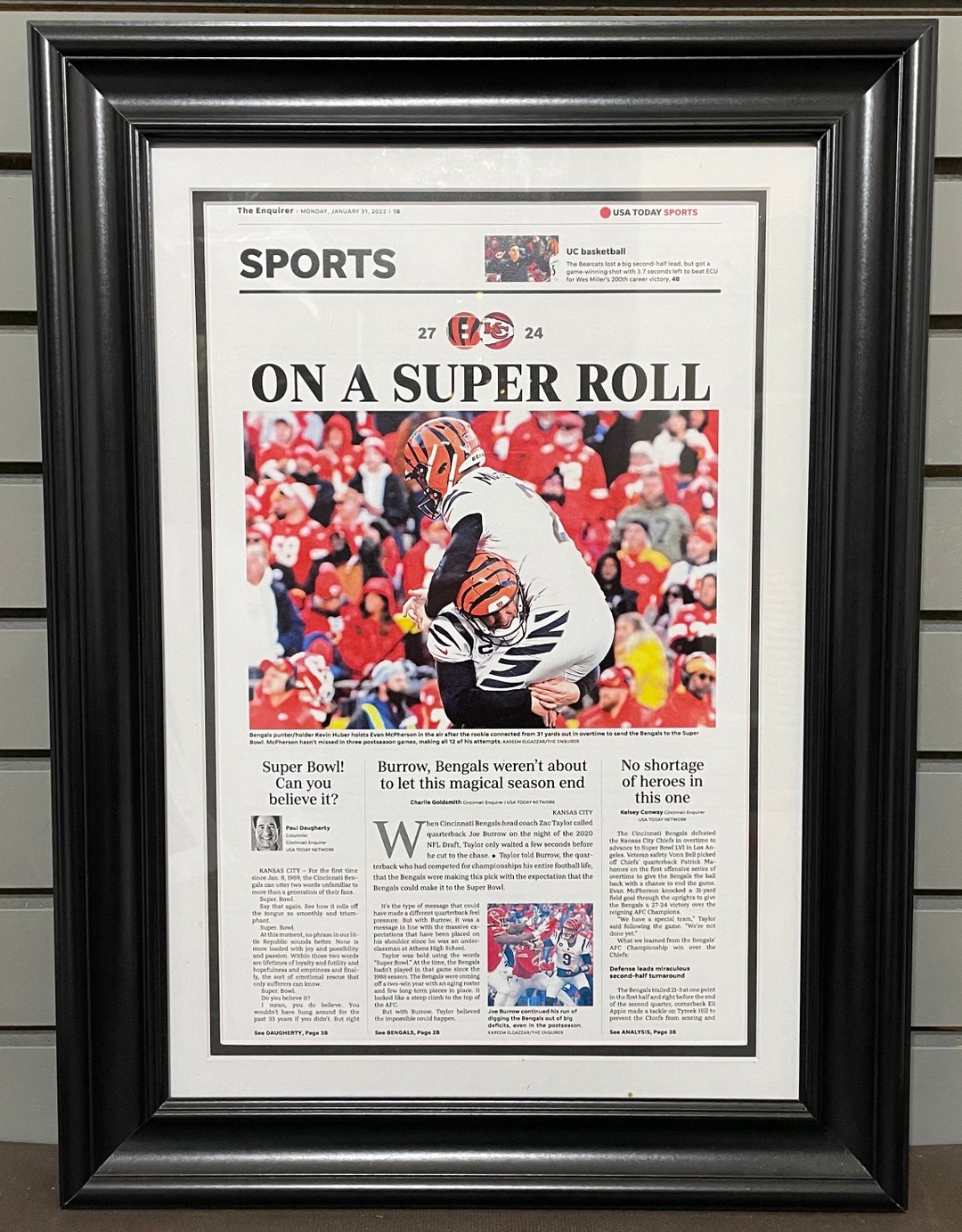 2022 Cincinnati Bengals on A Super Roll AFC Championship Framed Front ...