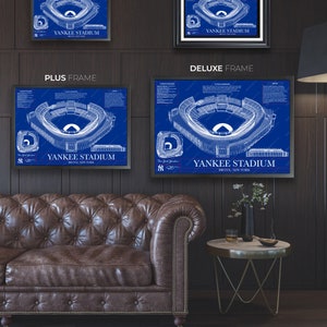 New York Yankees Yankee Stadium Ballpark Blueprint Baseball Wall Art - Etsy