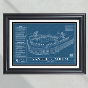 New York Yankees Original Yankee Stadium 1923-2008 Blueprint - Classic ...