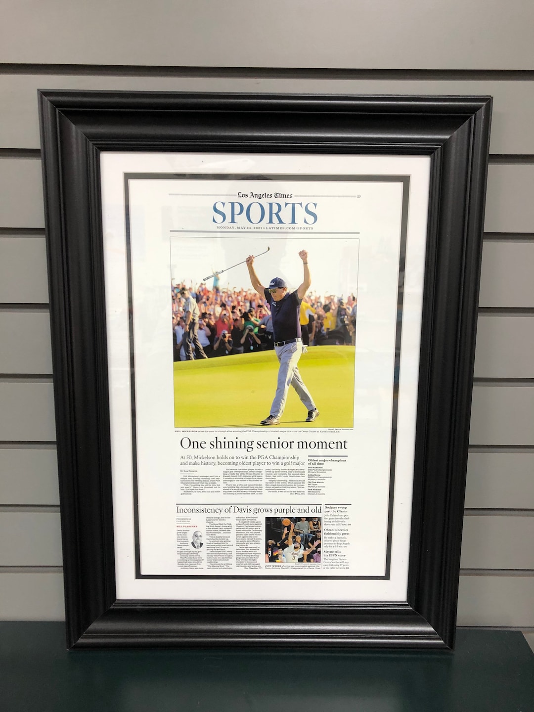 2021 Phil Mickelson PGA Golf Championship Framed Newspaper Front Page ...
