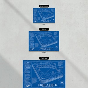 Brooklyn Dodgers Ebbets Field Stadium Ballpark Blueprint Baseball Wall ...