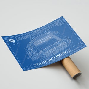 Chelsea FC Stamford Bridge Soccer Stadium Blueprint - Etsy