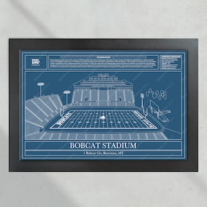 Montana State University Bozeman Bobcat Stadium Football Blueprint - Etsy