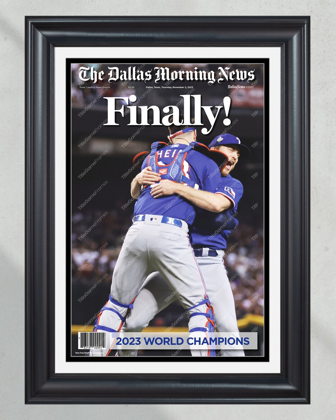 2023 Texas Rangers World Series Champions: 'finally!' - Framed Front ...