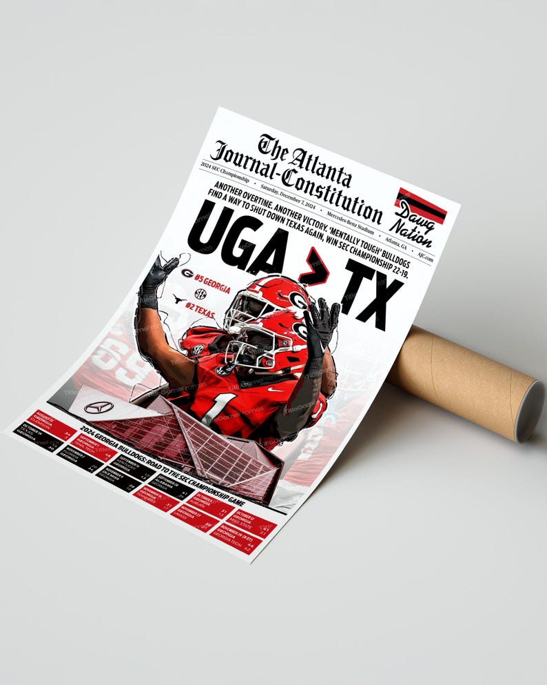 2024 Georgia Bulldogs SEC Championship Victory Over Texas Framed ...