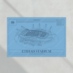 Manchester City FC Etihad Stadium Soccer Stadium Blueprint - Etsy
