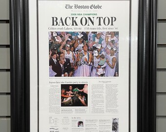 1981 Boston Celtics NBA Champion Framed Front Page Newspaper | Etsy