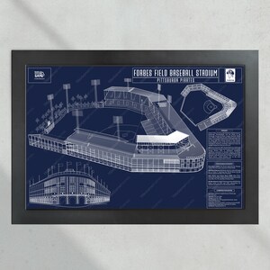Forbes Field Blueprint: Vintage Pittsburgh Pirates Stadium Ballpark ...