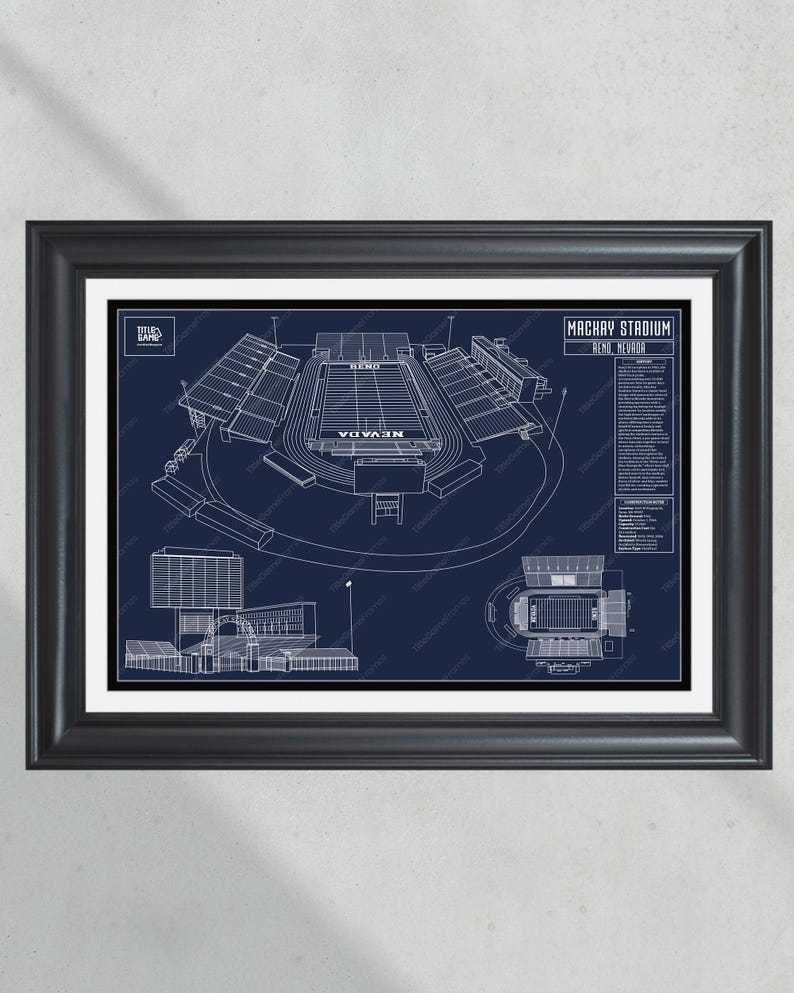 Nevada Wolf Pack Mackay Stadium Stadium Blueprint Print - Etsy