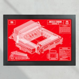 Liverpool FC Anfield Football Stadium Soccer Blueprint - Etsy
