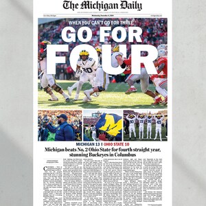 2024 Michigan Wolverines Upsets Ohio State “go for Four” Michigan Daily ...