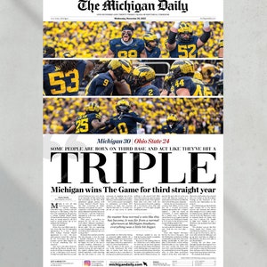 2023 Michigan Wolverines “TRIPLE” Def. Ohio State Buckeyes Front Page ...