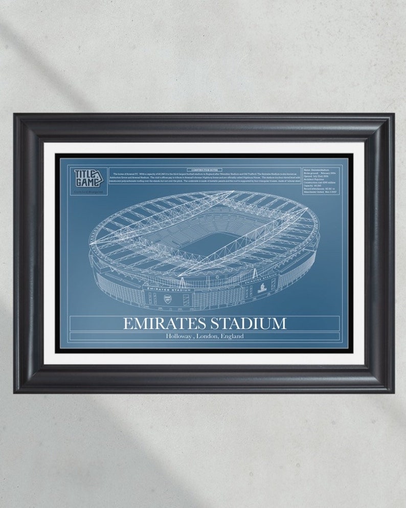 Arsenal FC Emirates Soccer Stadium Blueprint - Etsy