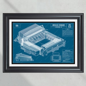 Liverpool FC Anfield Football Stadium Soccer Blueprint - Etsy