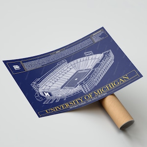 University of Michigan Wolverines Michigan Stadium Blueprint Football ...