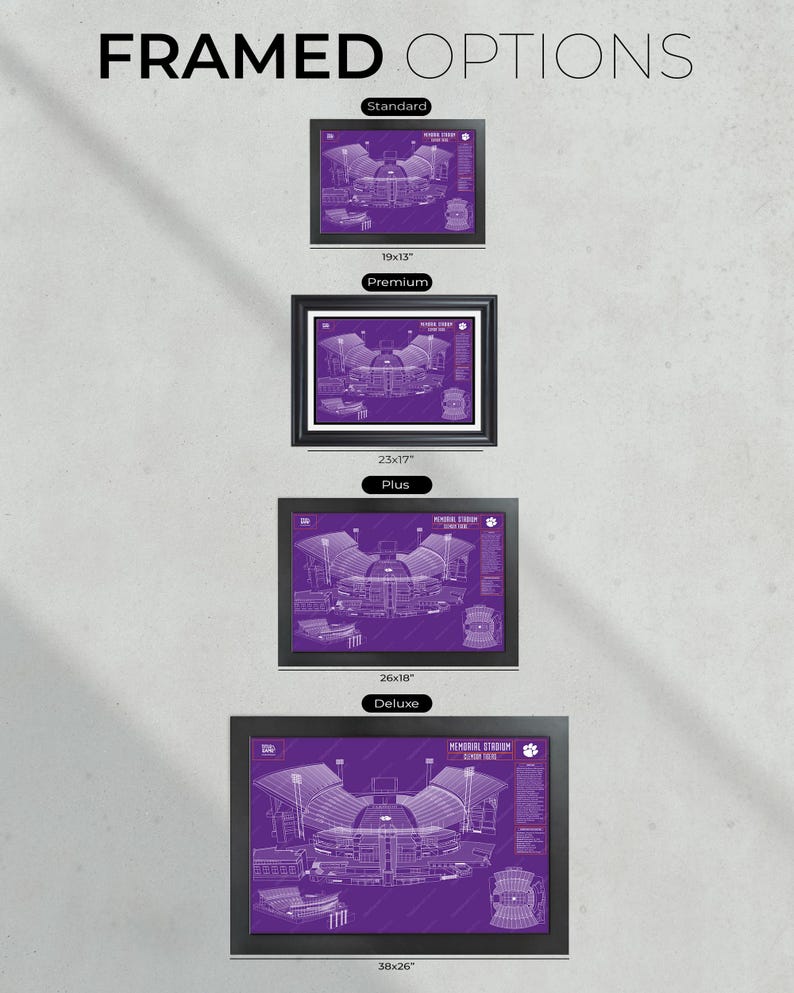 Clemson Tigers Memorial Stadium Blueprint "death Valley" Wall Art - Etsy