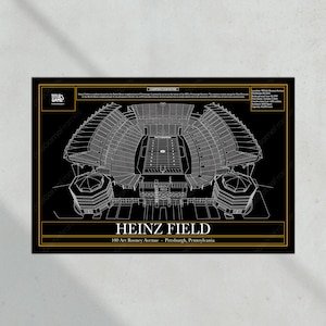 Pittsburgh Steelers Heinz Field Stadium Blueprint Football Print - Etsy