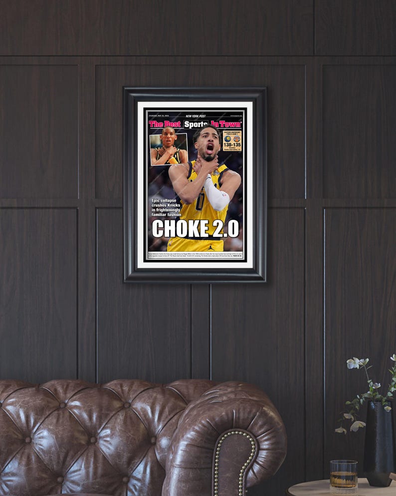 2025 Tyrese Haliburton 'choke 2.0' – Pacers Vs. Knicks Game 1 Framed ...