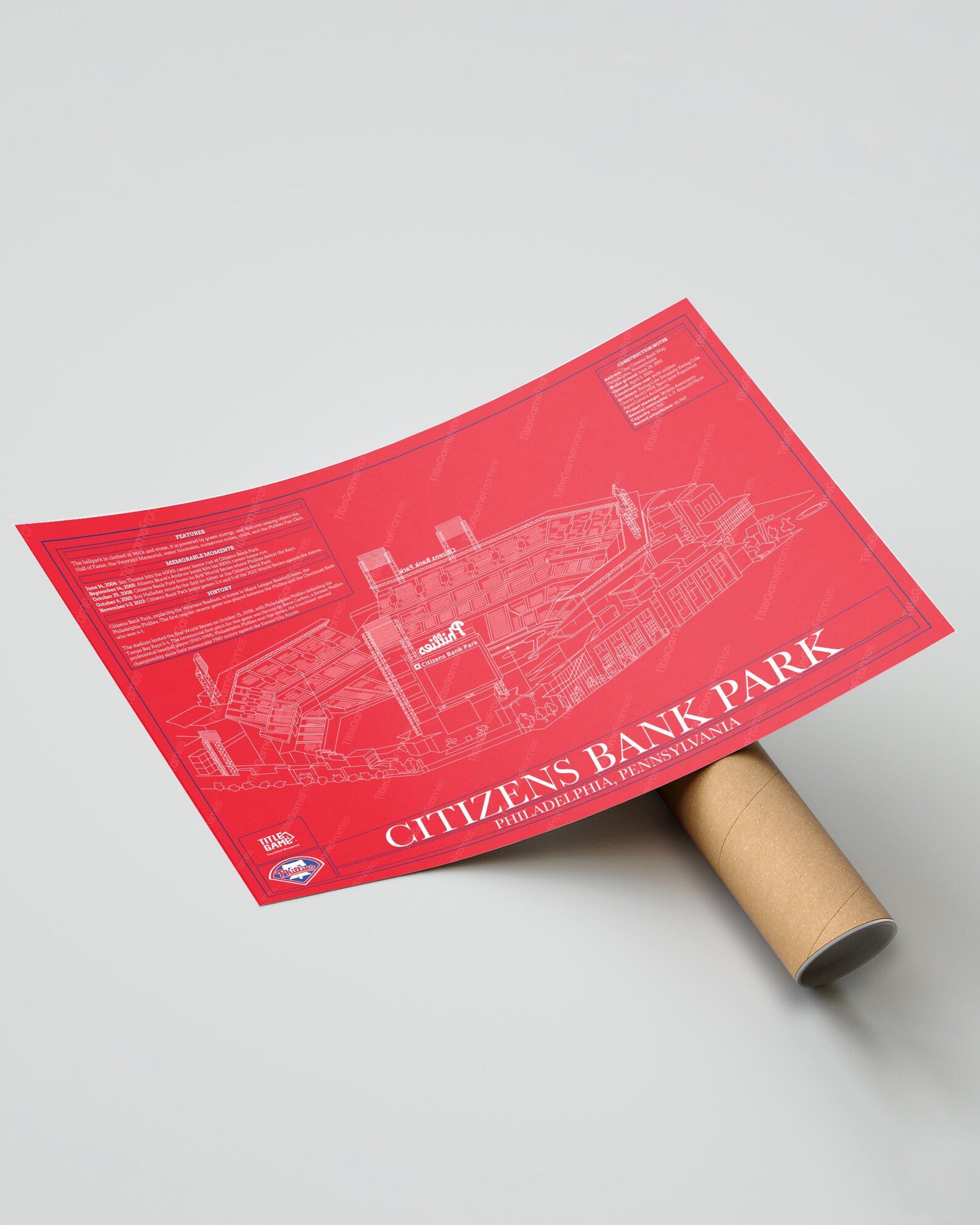 Philadelphia Phillies Citizens Bank Park Stadium Ballpark Blueprint ...