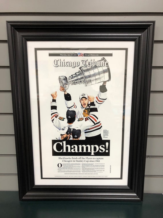 2010 Chicago Blackhawks Stanley Cup Champions Framed Newspaper | Etsy