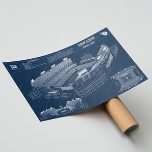 Tennessee Titans Nissan Stadium Blueprint Football Print - Etsy