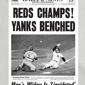 1976 Cincinnati Reds World Series Champions Framed Front Page Newspaper ...
