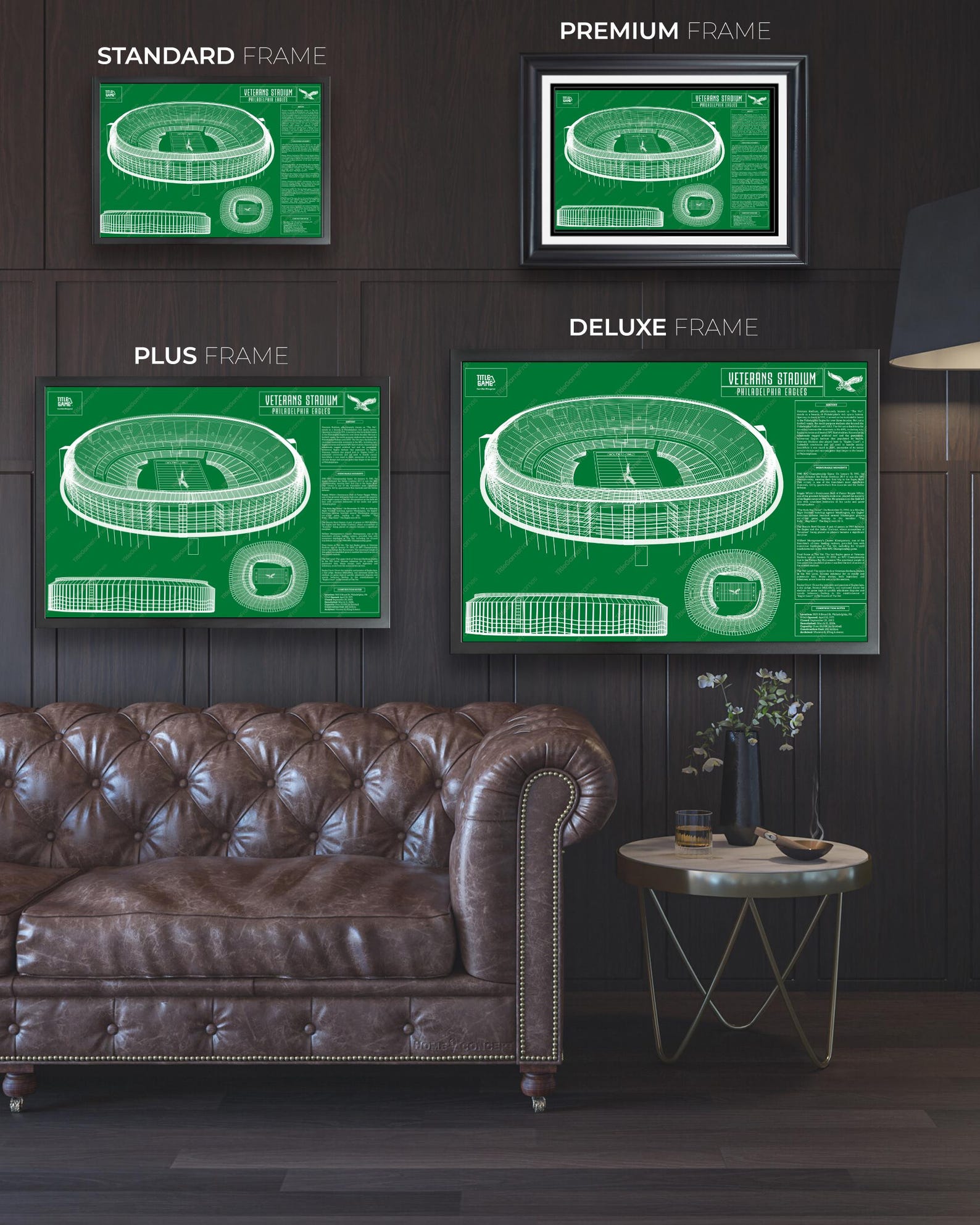 Philadelphia Eagles Veterans Stadium 'kelly Green' Blueprint Football ...