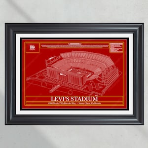 San Francisco 49ers Levi’s Stadium Blueprint Football Print - Etsy