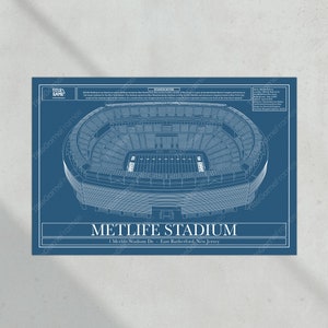 New York Giants Metlife Stadium Blueprint Football Print - Etsy