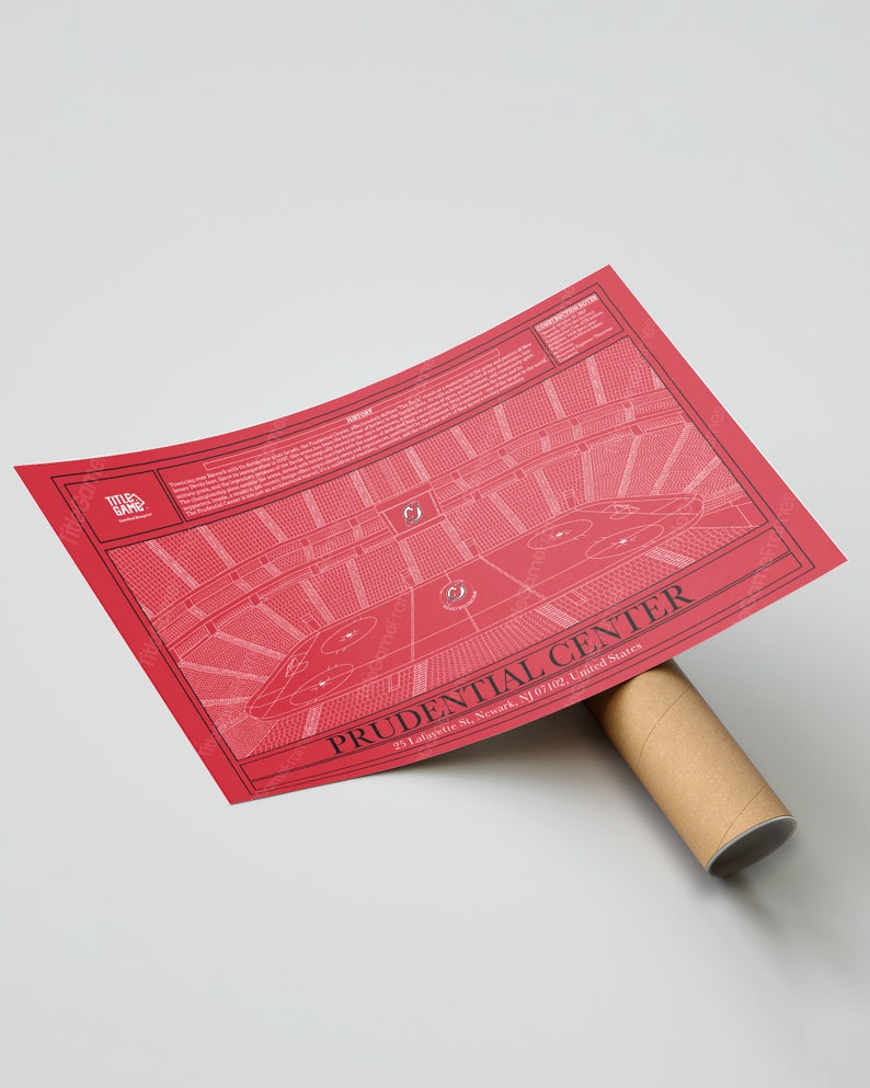 New Jersey Devils Prudential Center Hockey Stadium Blueprint - Etsy